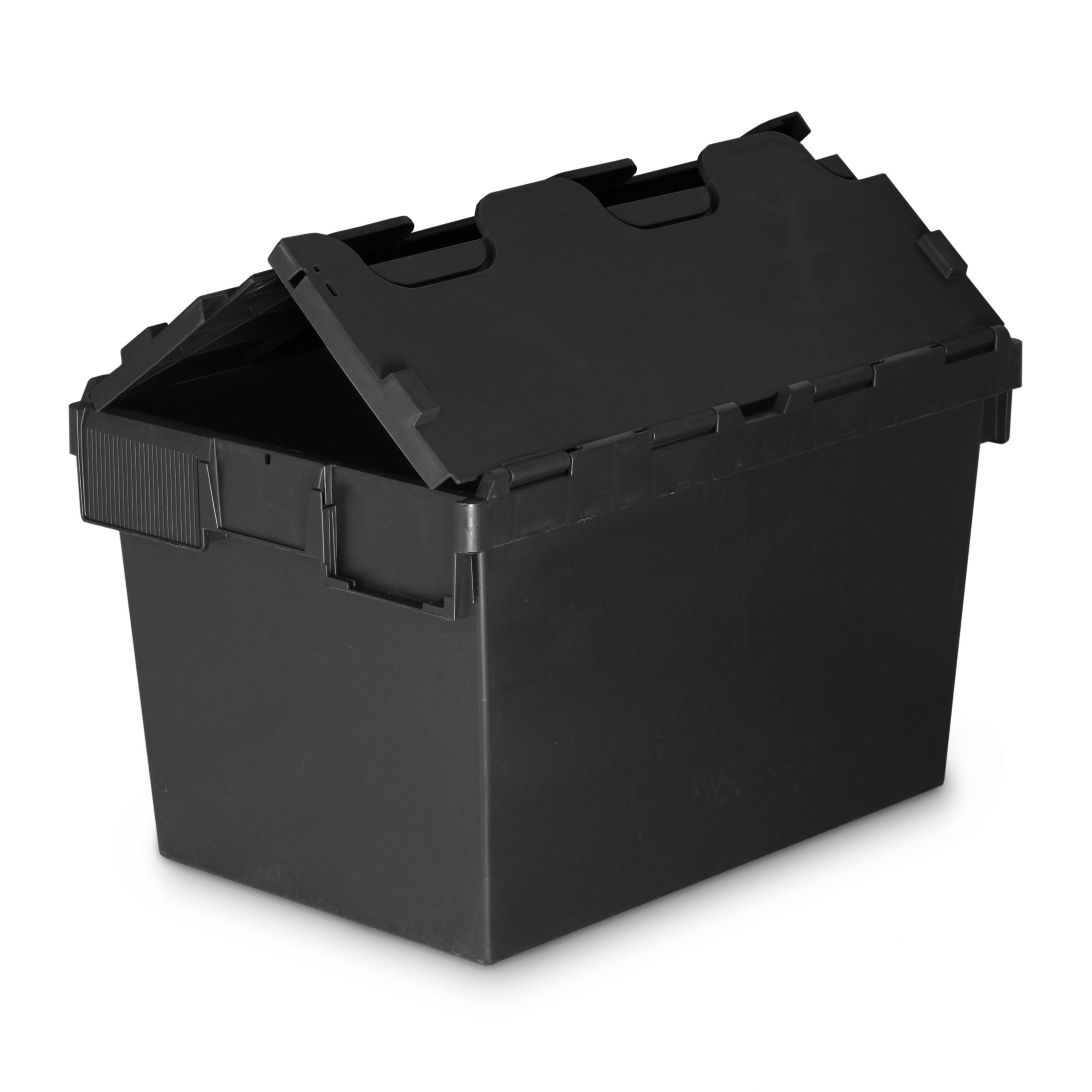 Tote Box - Attached Lid Contianer - 64L (600 x 400 x 365h mm)