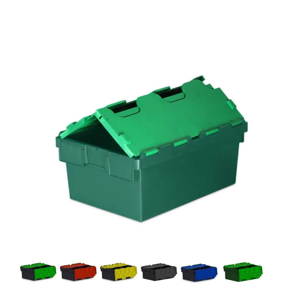 Tote Boxes & Attached Lid Containers - Plastic Box Warehouse