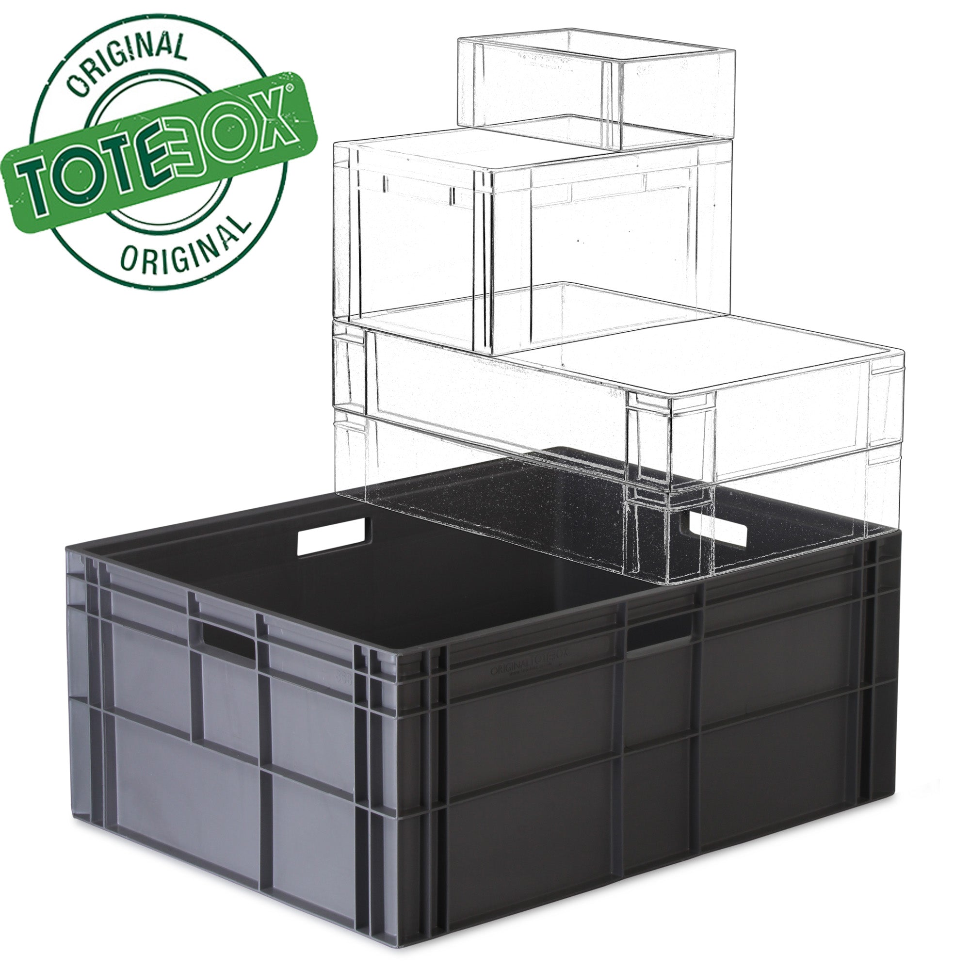 Original Totebox Large Solid Euro Stacking Container 800x600mm footpri